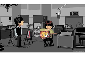 ビートルズのファンメイド・アニメ『The Beatoons』 「Taxman」のレコーディングをモチーフとした新作アニメを公開 - amass